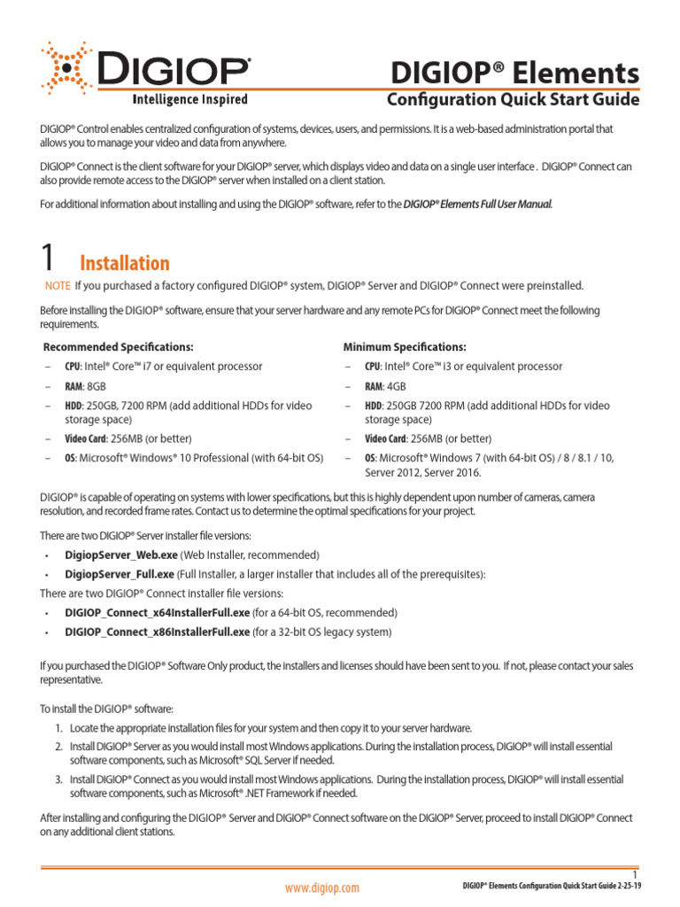 DIGIOP® Control V9.1 Quick Start Guide | PDF | Installation (Computer ...