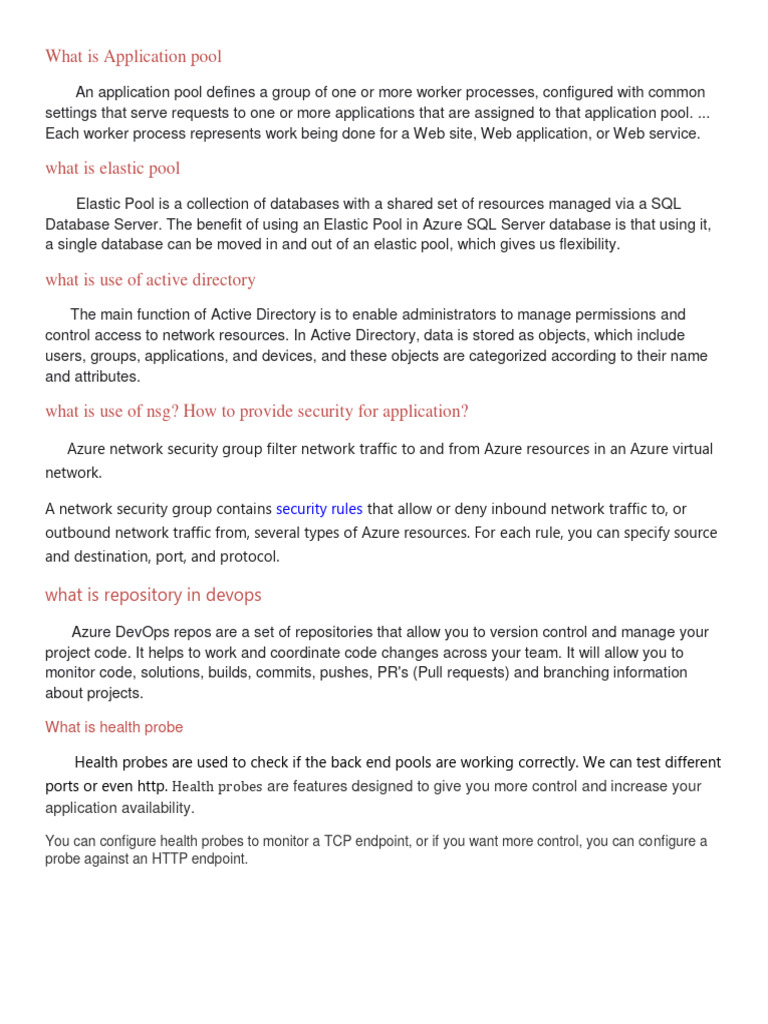 INTERVIEW questions azure | Download Free PDF | Computer Network | Active Directory