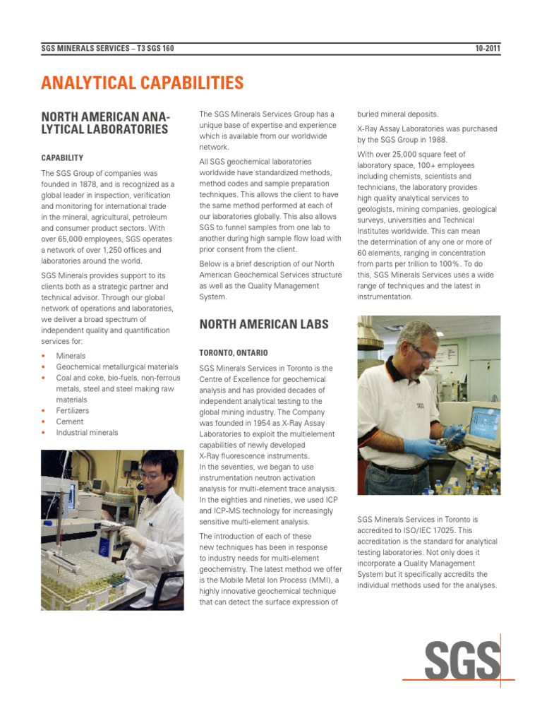SGS MIN Lab Geochemical Services North America Flyer en 11 | PDF ...