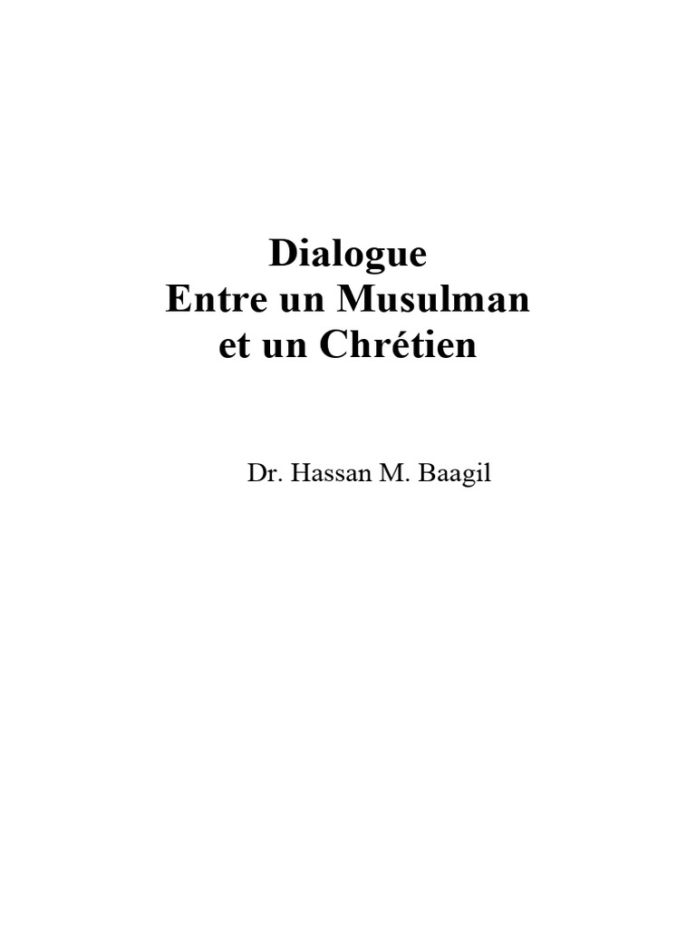 Dialogue entre un musulman et un chrétien | PDF