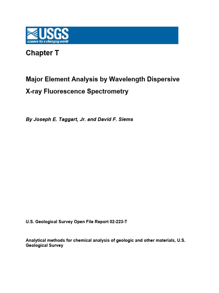 Major Element Analysis by Wavelength Dispersive X-Ray Fluorescence Spectrometry | PDF ...
