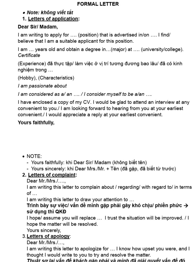 06-Lesson 6 Formal Letter | PDF