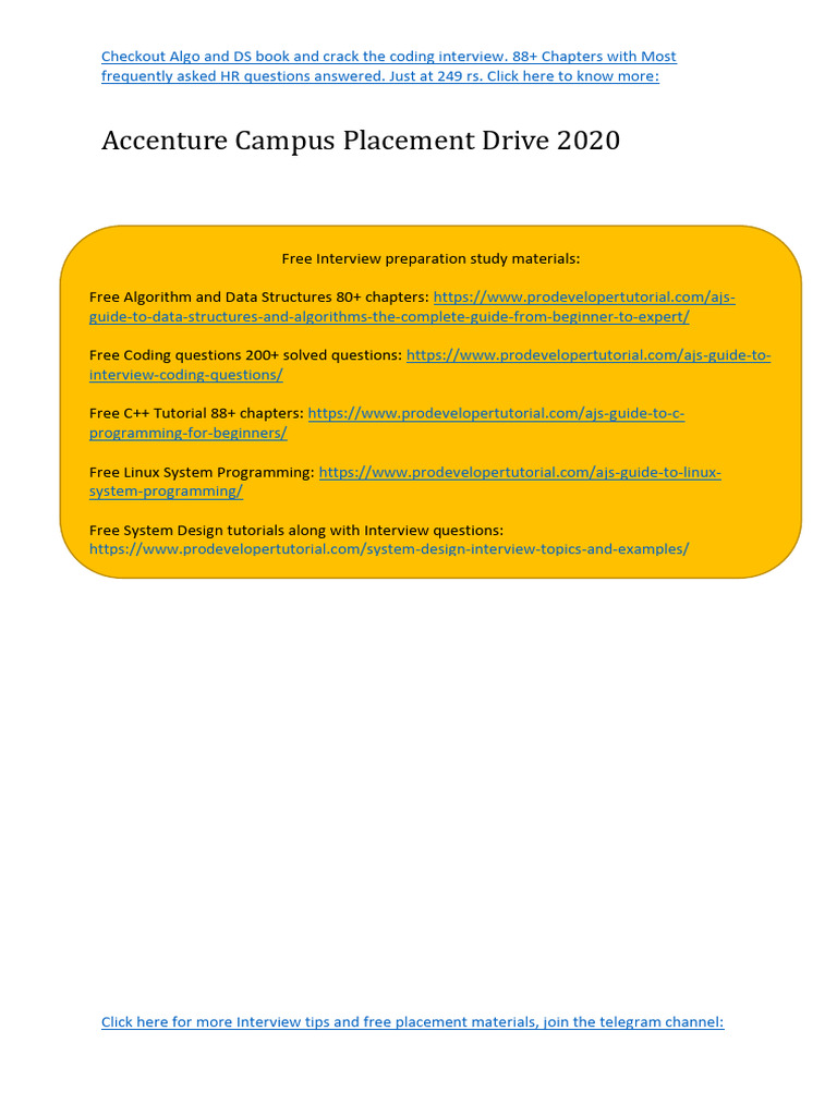 10 - Accenture Campus Placement Drive 2020 | PDF | Computer Programming | Computer Science