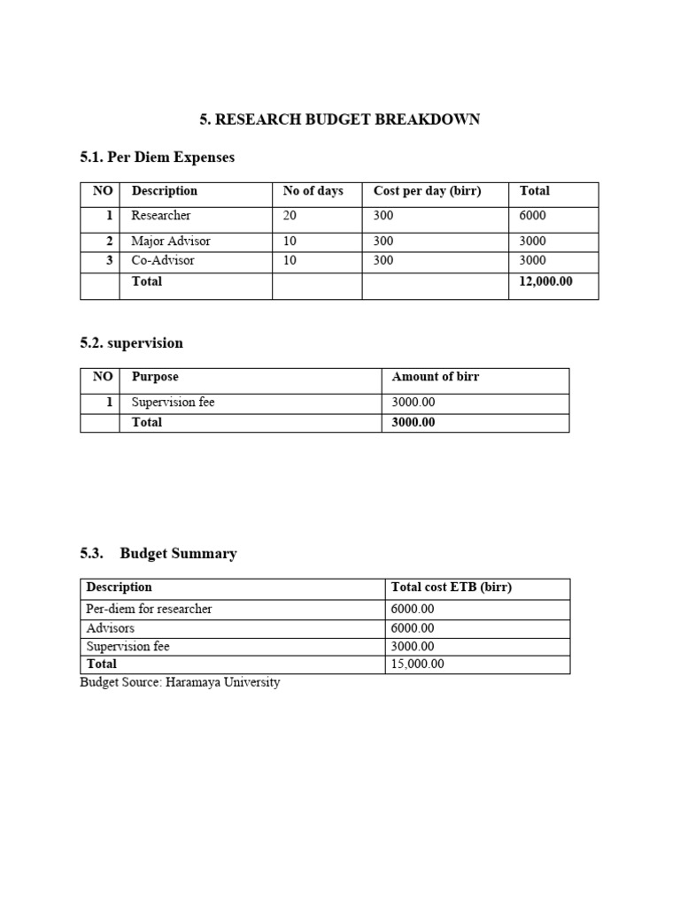 Research Budget Breakdown Overview | PDF