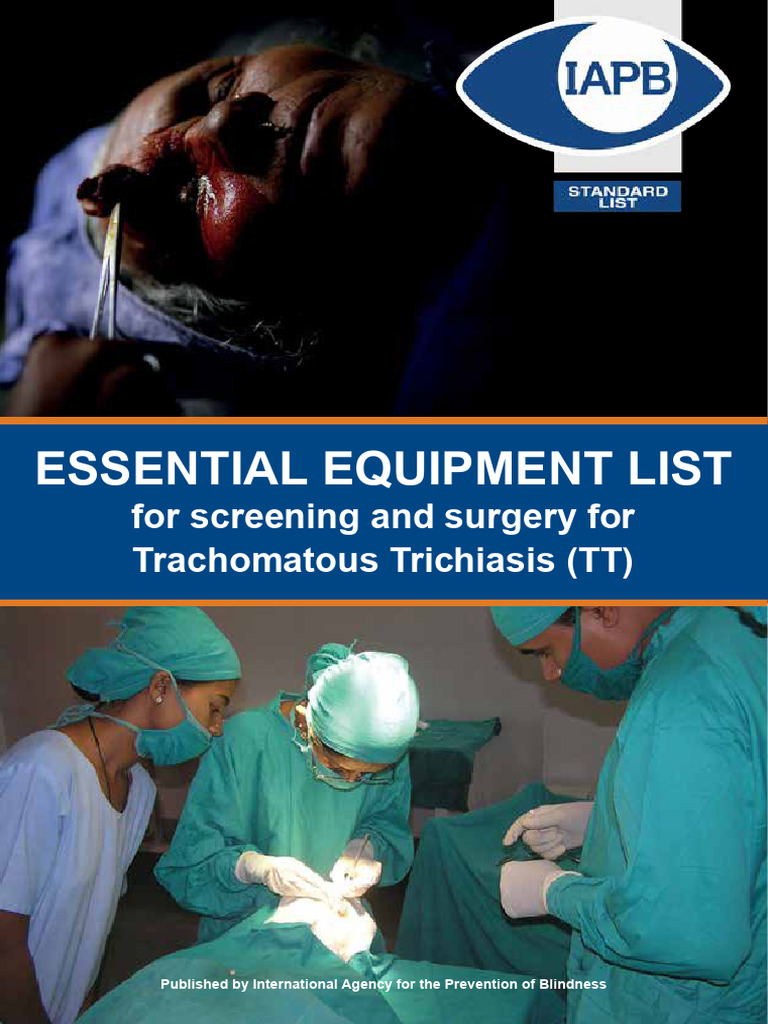 Essential Equipment List For Screening and Surgery For Trachomatous ...