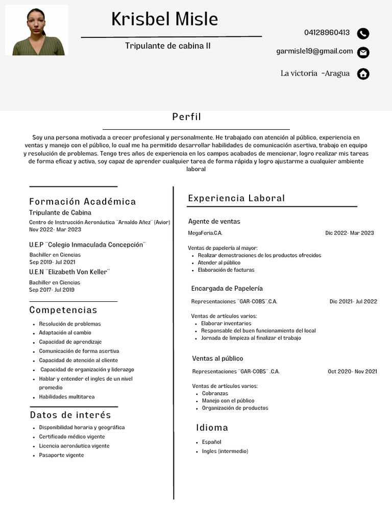 Currículum de Krisbel Misle | PDF | Ciencia cognitiva | Aprendizaje