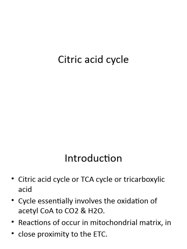 Citric Acid Cycle | PDF | Citric Acid Cycle | Chemistry