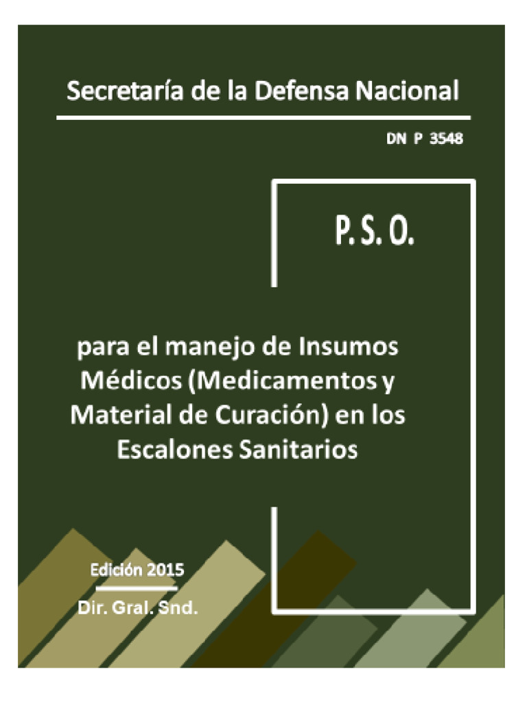 P.S.O. para El Manejo de Insumos Médicos en Los Escalones Sanitarios | PDF | Farmacia ...