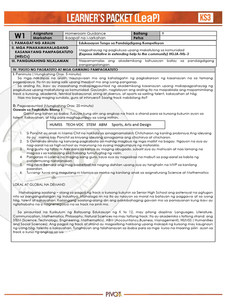 Hgp9 Leap q4w1 | PDF