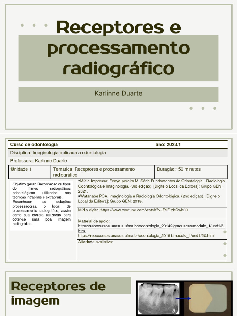 Aula 4 - Receptores e Processamento Radiográfico | PDF | Fenômenos científicos