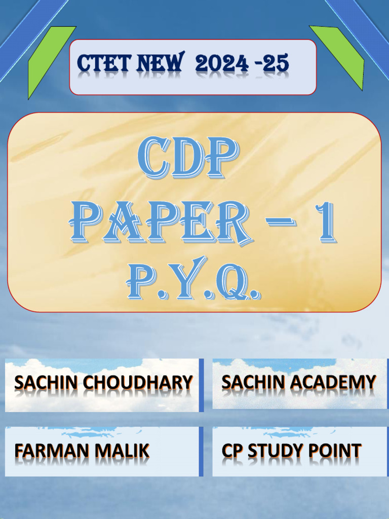 CDP P1 Pyq | PDF