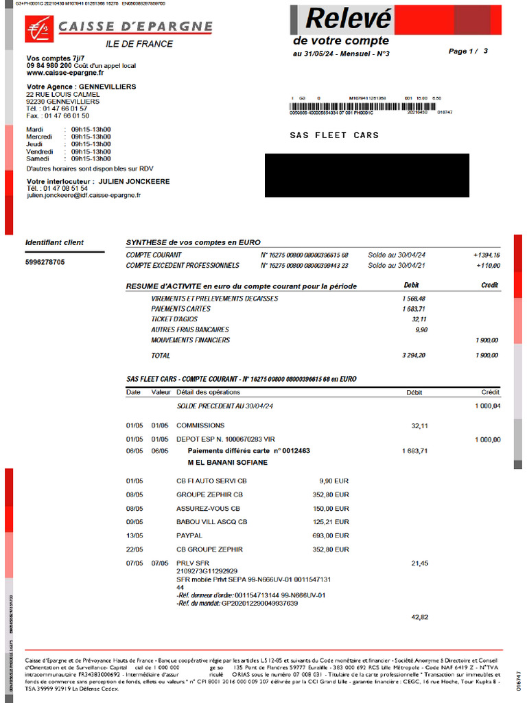 Releve Caisse D'epargne | PDF