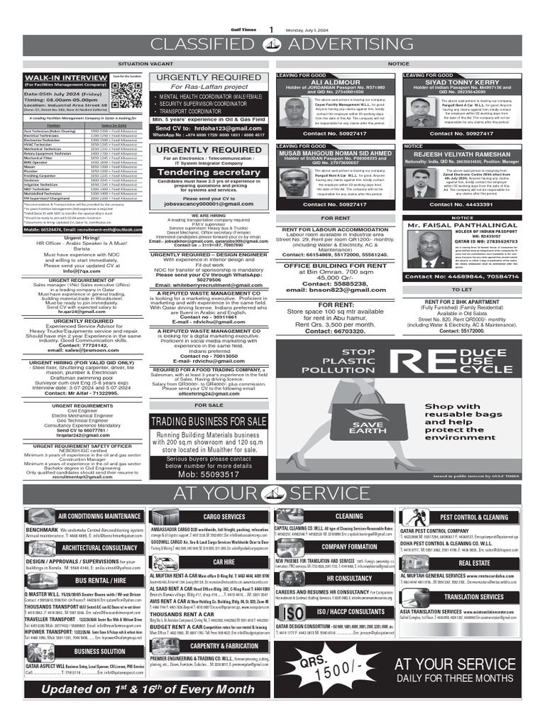 Classified 20240701 1 | PDF | Car Rental | Logistics