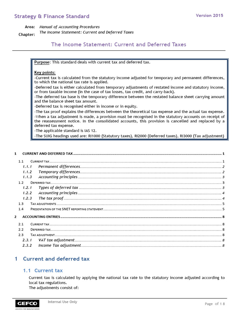 03 C The Income Statement-Current&deferred Taxes | PDF | Deferred Tax ...