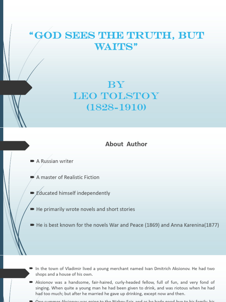 God Sees The Truth, But Waits | PDF | Mystery, Thriller & Crime Fiction ...