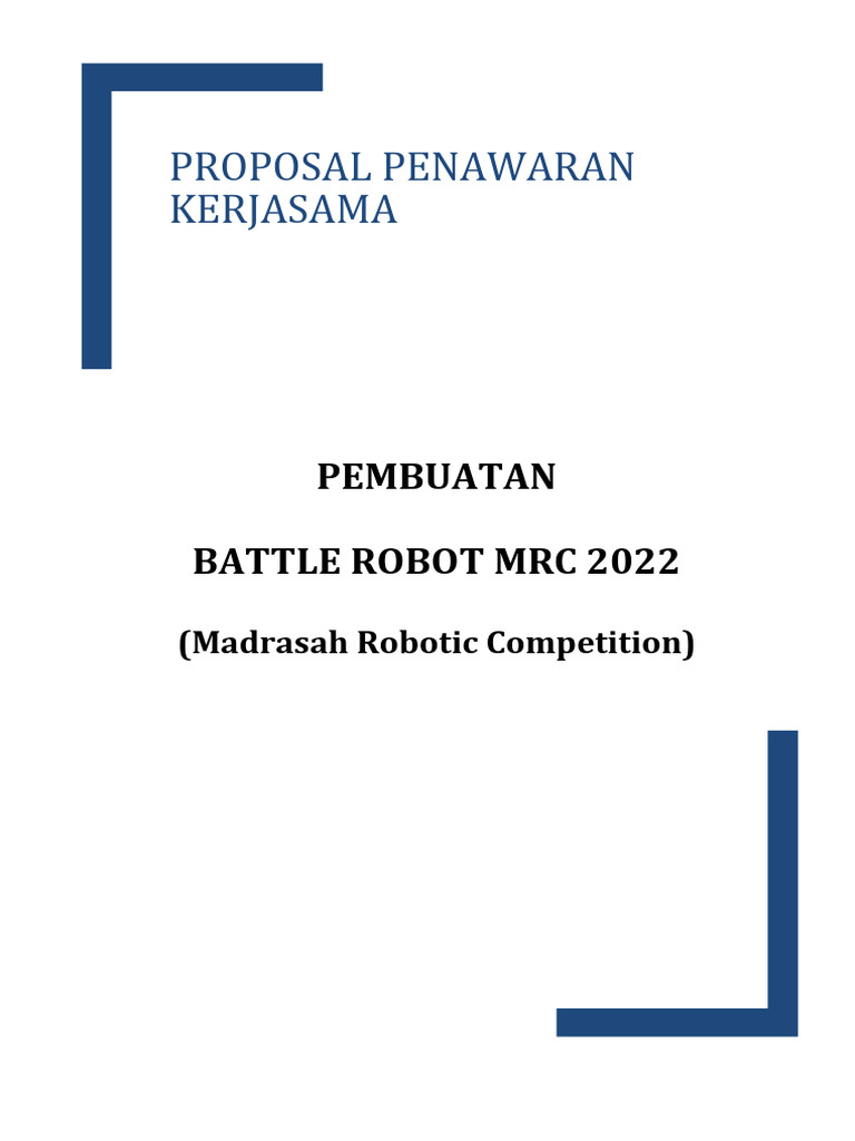 Proposal Penawaran Pembuatan Robot MRC 2022 | PDF