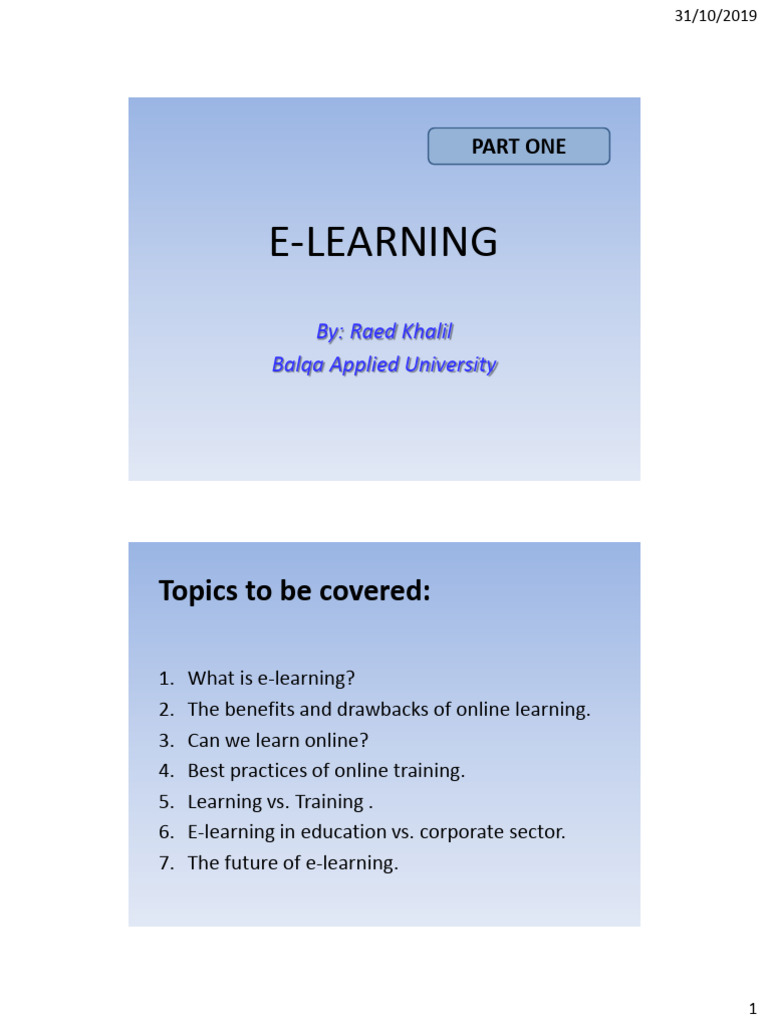 1 e Learning | PDF | Educational Technology | Learning