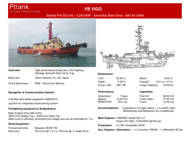 VIGO - Ships Particulars - Pttanks | PDF | Shipping | Ships