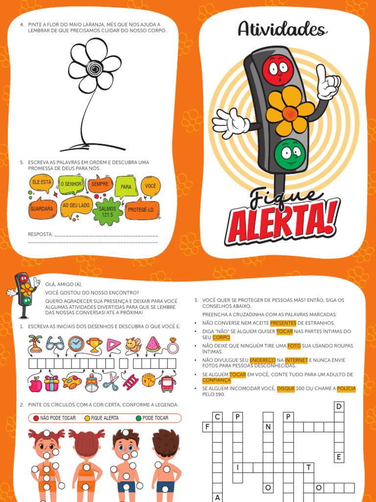 Tec Fique Alerta - Atividades Colorido | PDF