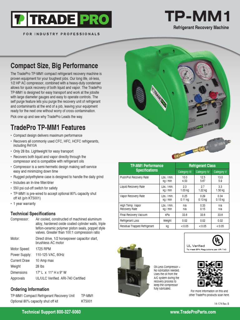Ficha Tradepro tp-mm1 | PDF | Mechanical Engineering | Engineering Thermodynamics
