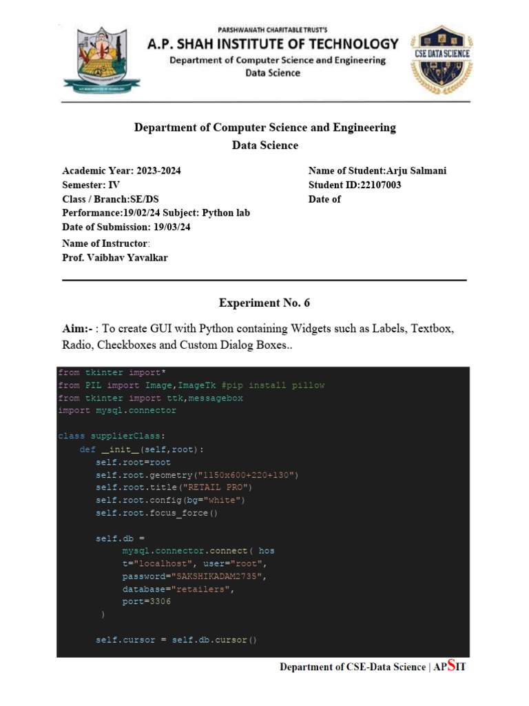 Exp6 49.py | PDF | Software | Computing