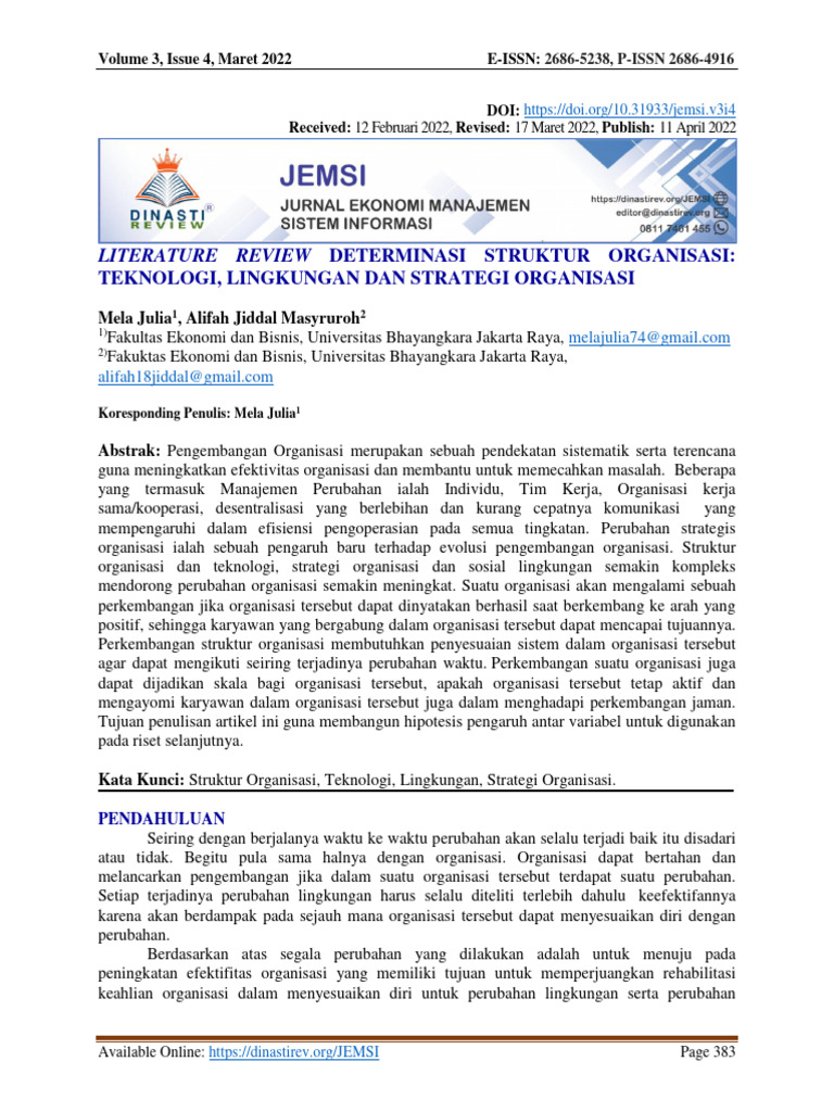 Admin-Dinasti, JEMSI VOL 3 ISS 4, MELA JULIA | PDF | Karier & Perkembangan