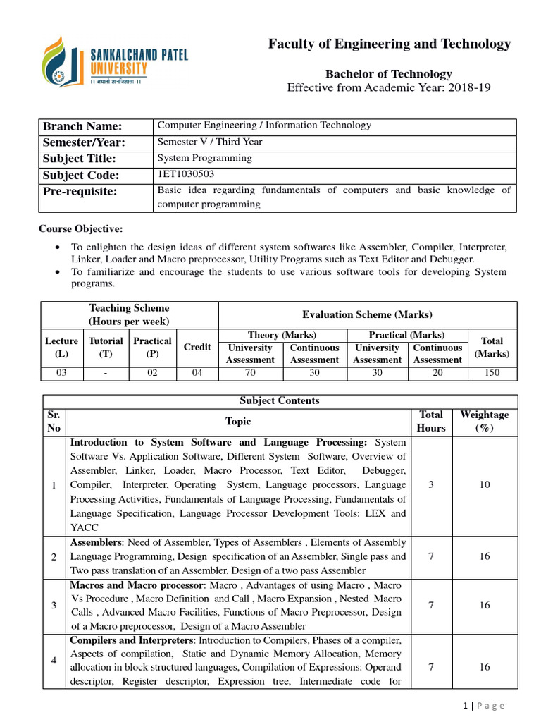 System Programming Pdf Parsing Compiler 4650