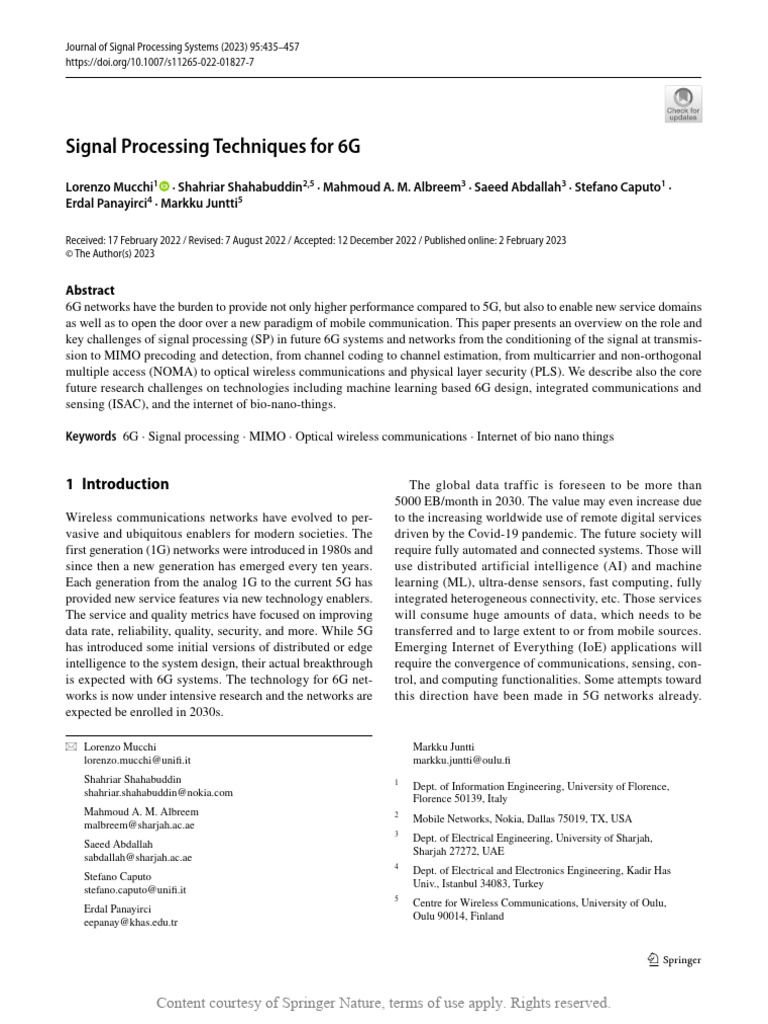 Signal Processing Techniques For 6G | PDF | Low Density Parity Check ...