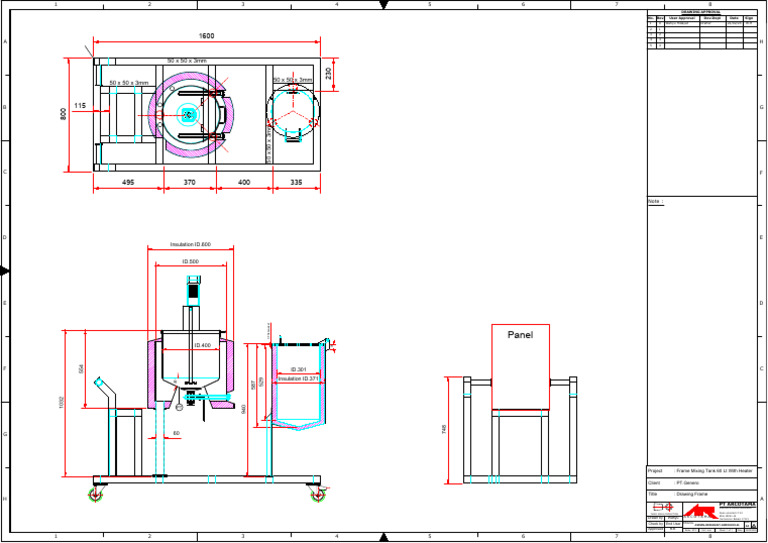 Frame Mixing Tank Design Drawing | PDF