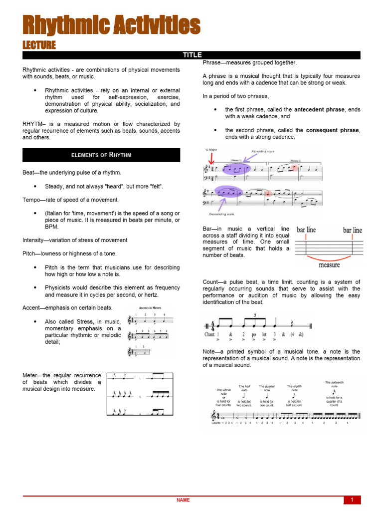 Pathfit 3 Module 1 | PDF | Rhythm | Tempo