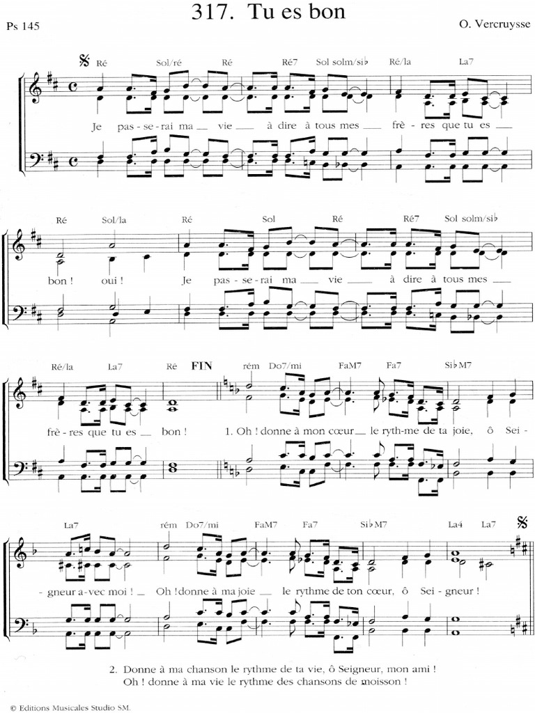 dps317 Tu Es Bon-Partition | PDF