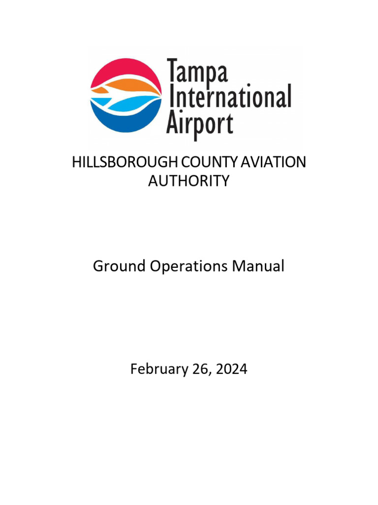 2-26-2024 Tpa Ground Operations Manual - Approved by Legal 2-16-2024 ...