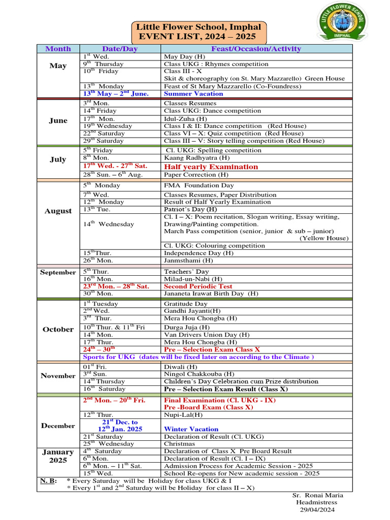 LFS - Yearly Planner (May 2024 - Jan. 2025) | PDF | Observances