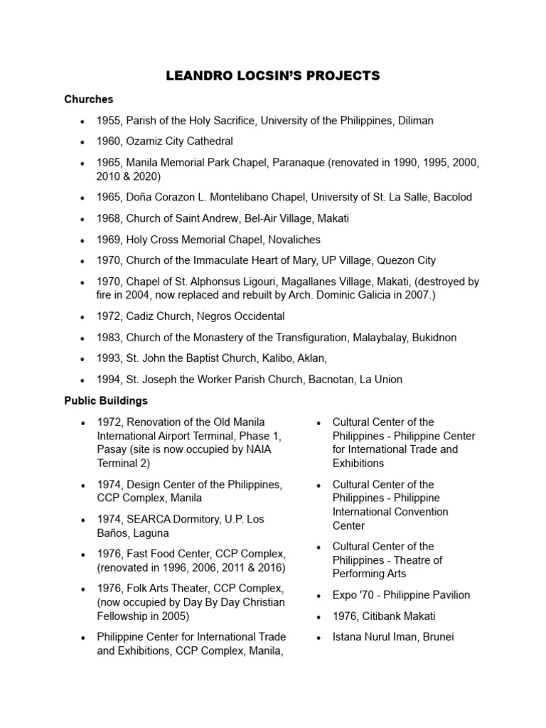 Leandro Locsin | PDF | Makati | Manila