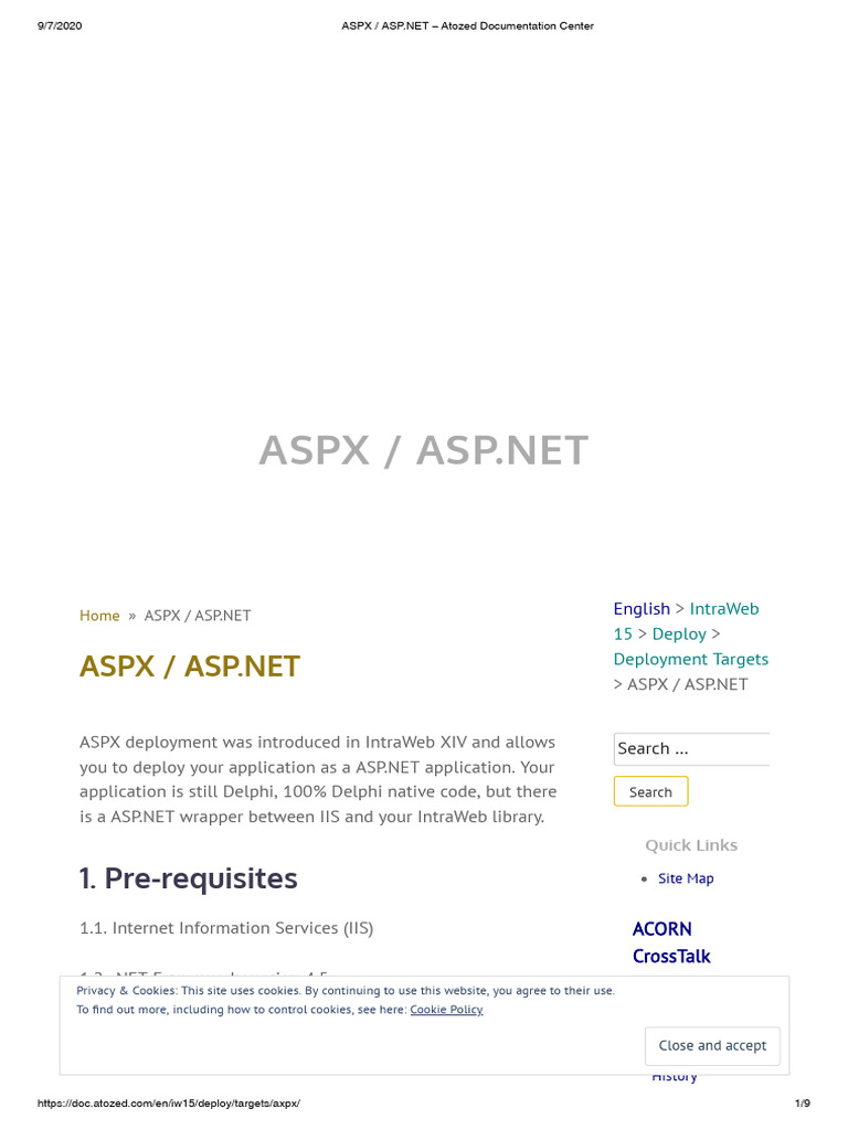 ASPX - ASP - NET - Atozed Documentation Center | PDF | Internet Information Services | Http Cookie