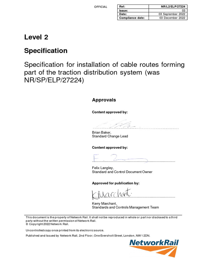 NR - L2 - ELP - 27224 - Installation of Cable Routes Forming Part of ...