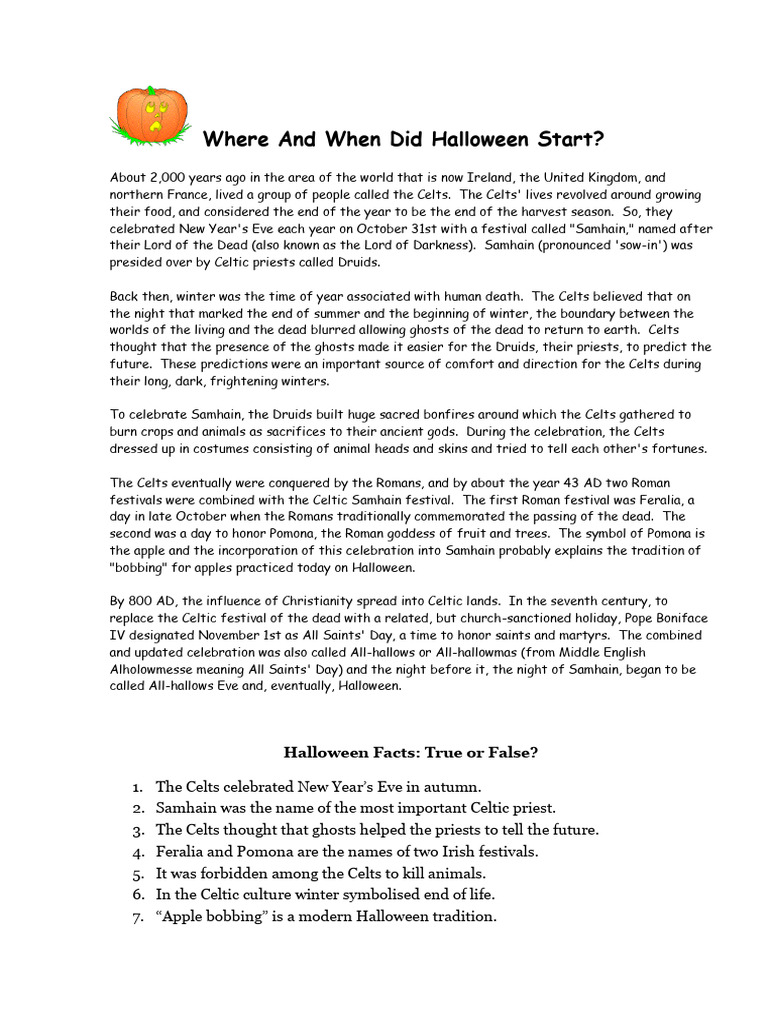 Where and When Did Halloween Start | PDF | Halloween | Celts