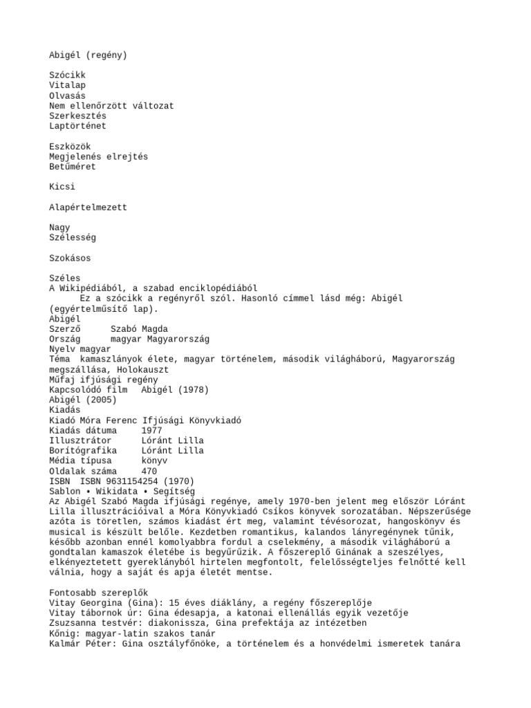 Abigél | PDF