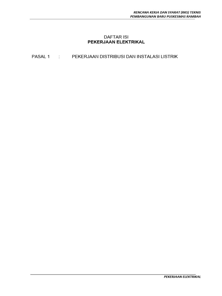 Pekerjaan Elektrikal | PDF