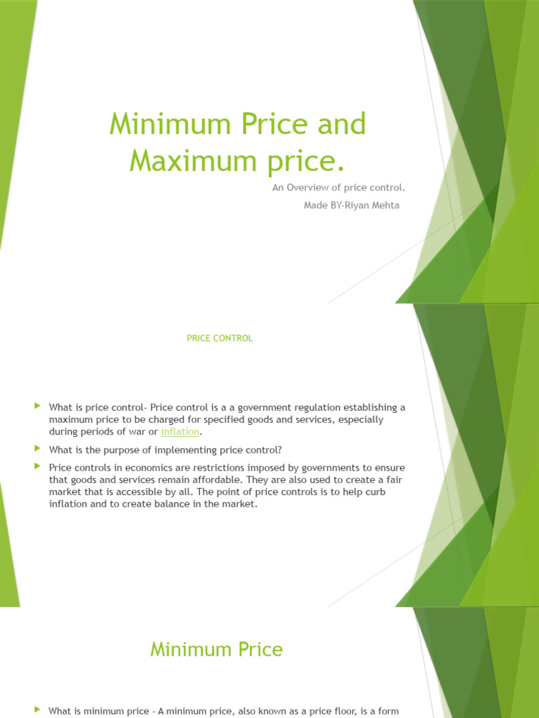 Minimum Price And Maximum Price Pdf Price Controls Economic Equilibrium