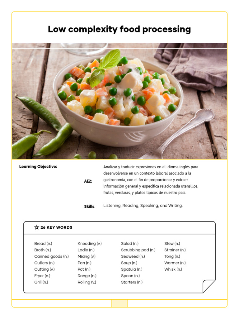 Simple Present Food Processing | PDF | Soup | Salad