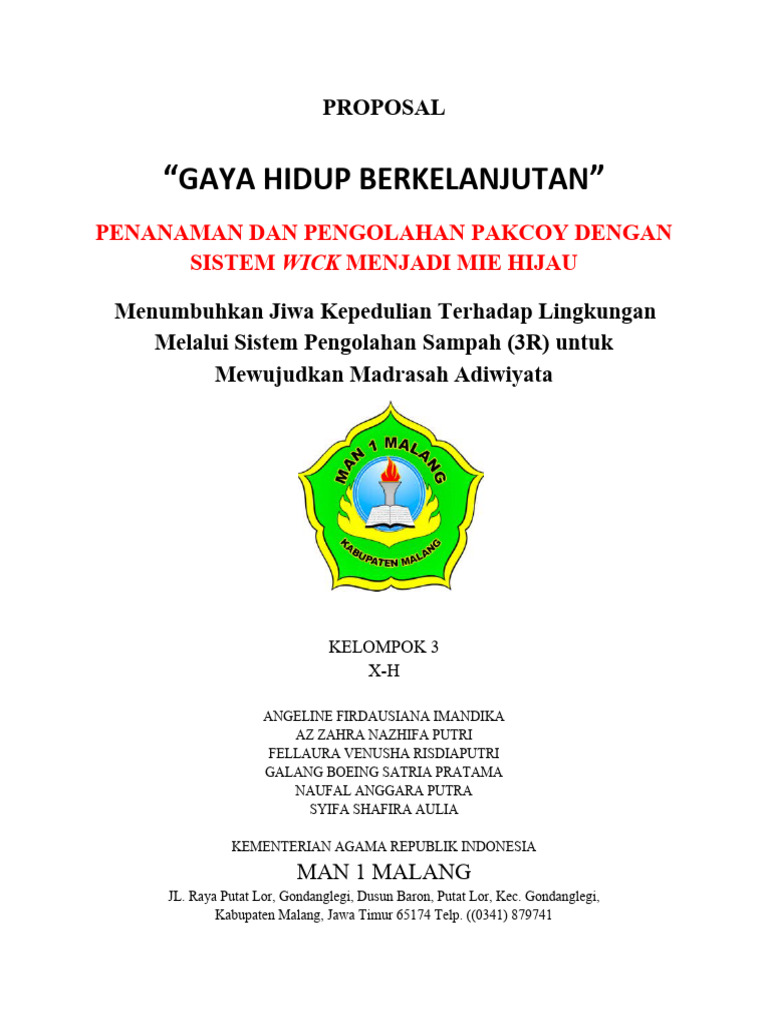 Contoh Proposal Projek Per Kelompok | PDF | Teknologi & Rekayasa