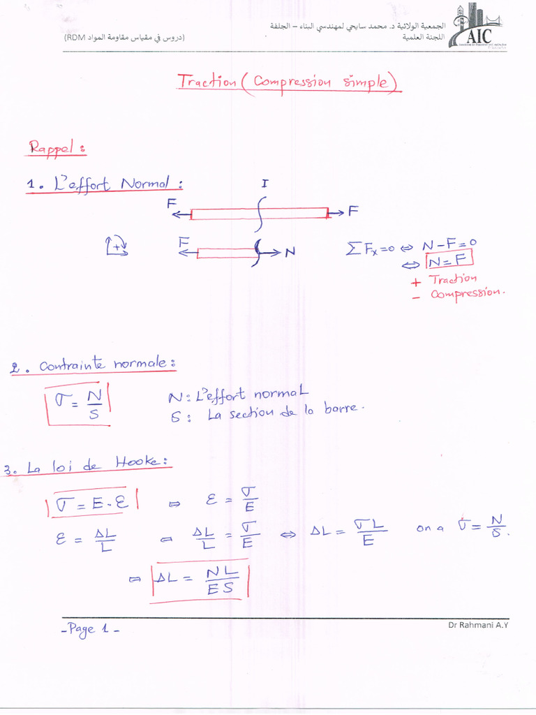 Traction (Compression) Simple | PDF
