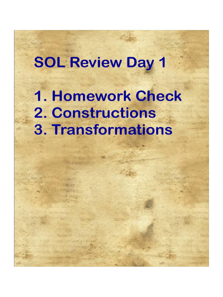 SOL Rev Day 1 | PDF