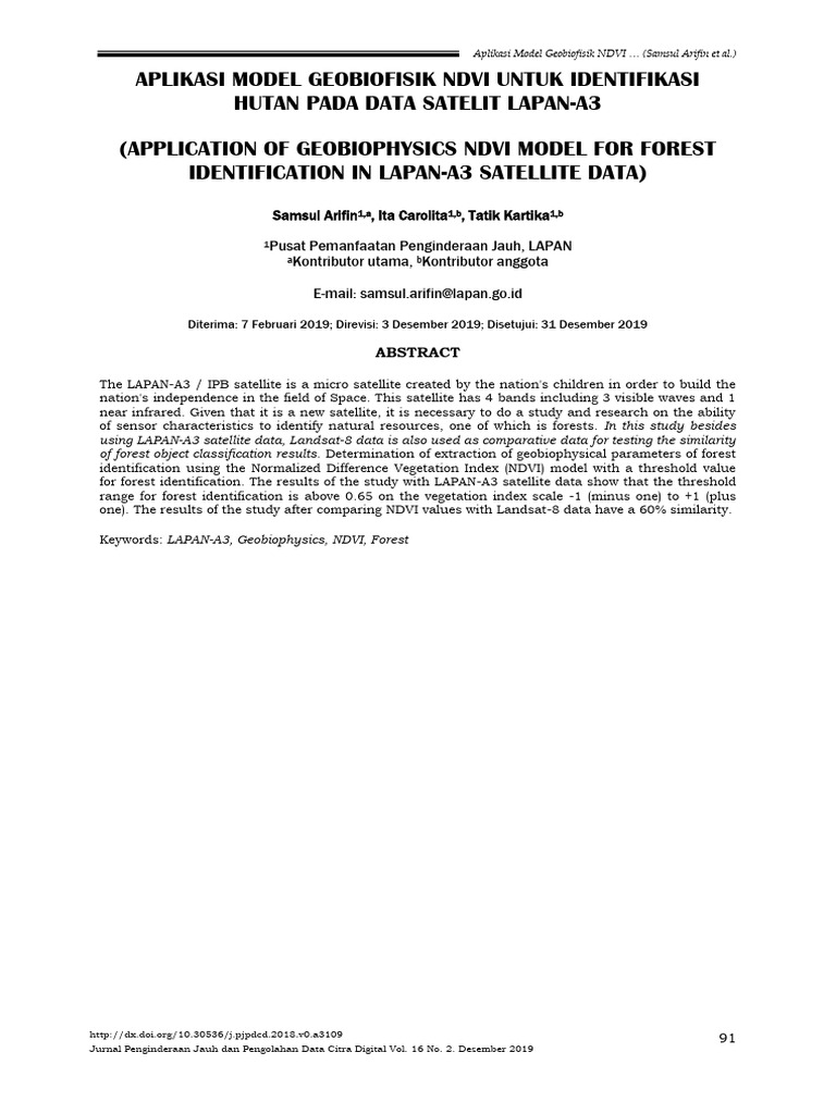 Arifin NDVI | PDF
