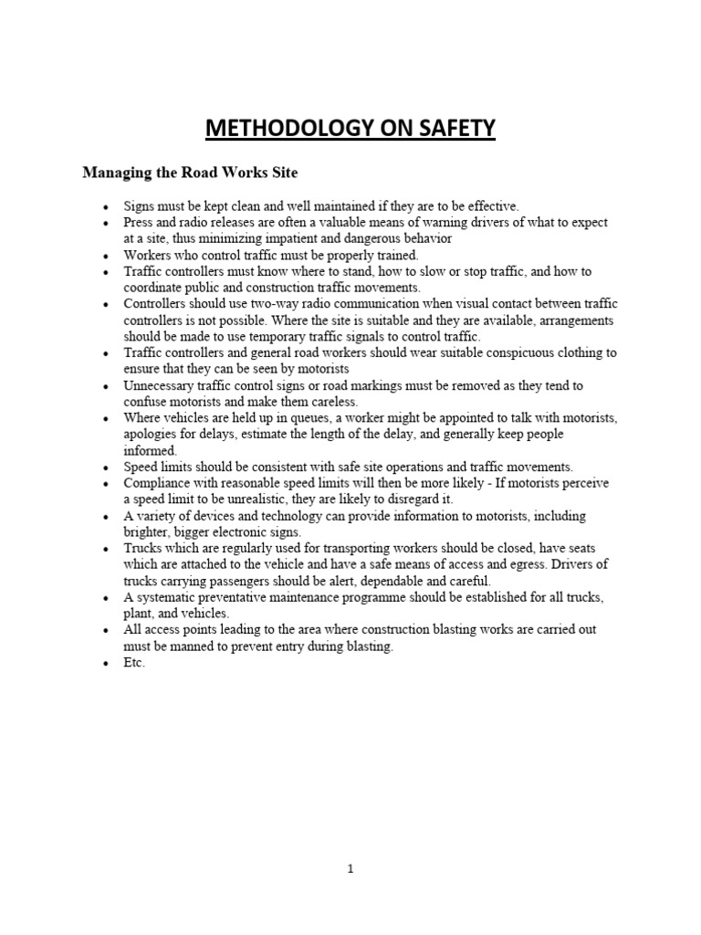Methodology On Safety | PDF | Traffic | Road