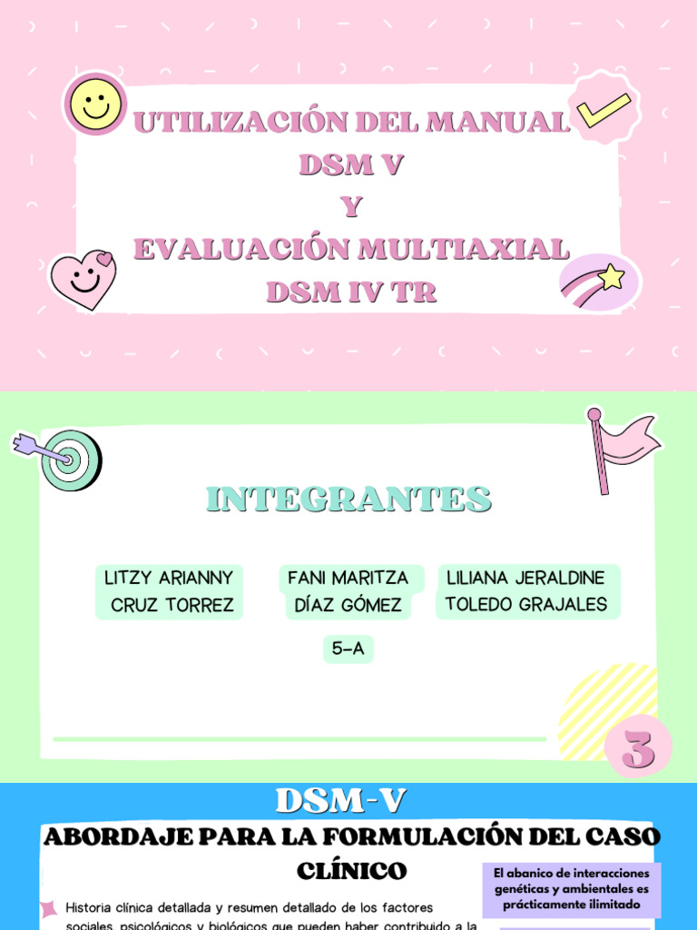 Utilizacion Del Manual DSM V Y EVALUACIÓN Multi Axial DSM IV TR | PDF ...