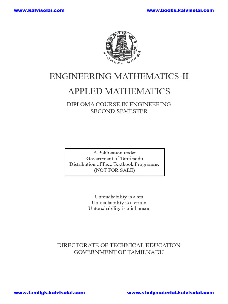 Mathematics Polytechnic Engineering-Mathematics Semester 2 Text Books | PDF | Probability ...