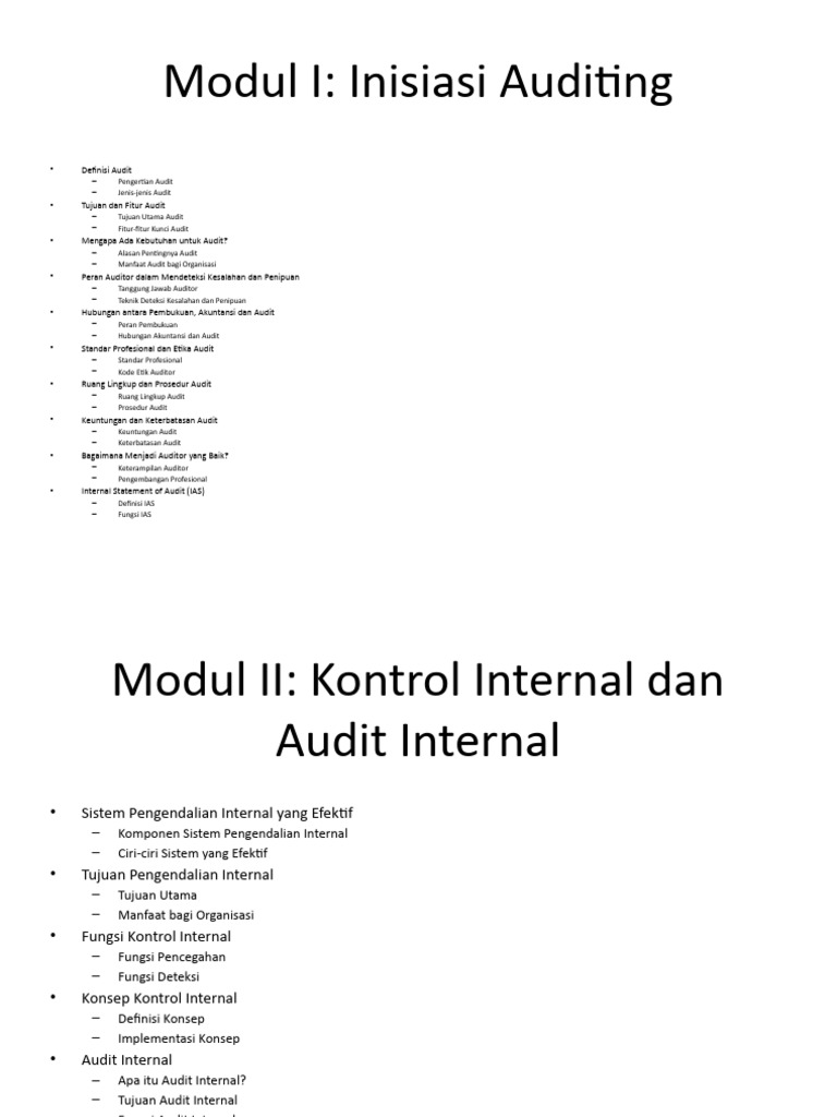 Modul Auditing Detail | PDF | Karier & Perkembangan | Pengelolaan Keuangan & Uang