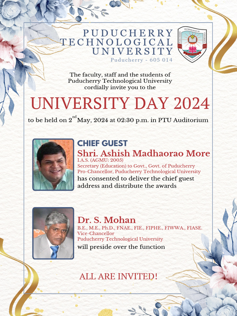PTU University Day 2024 Invitation Final - Re | PDF